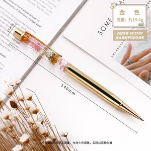 Floral Liquid Pen, Dried Flower Luxury Design, Flower Ballpoint Pen ...
