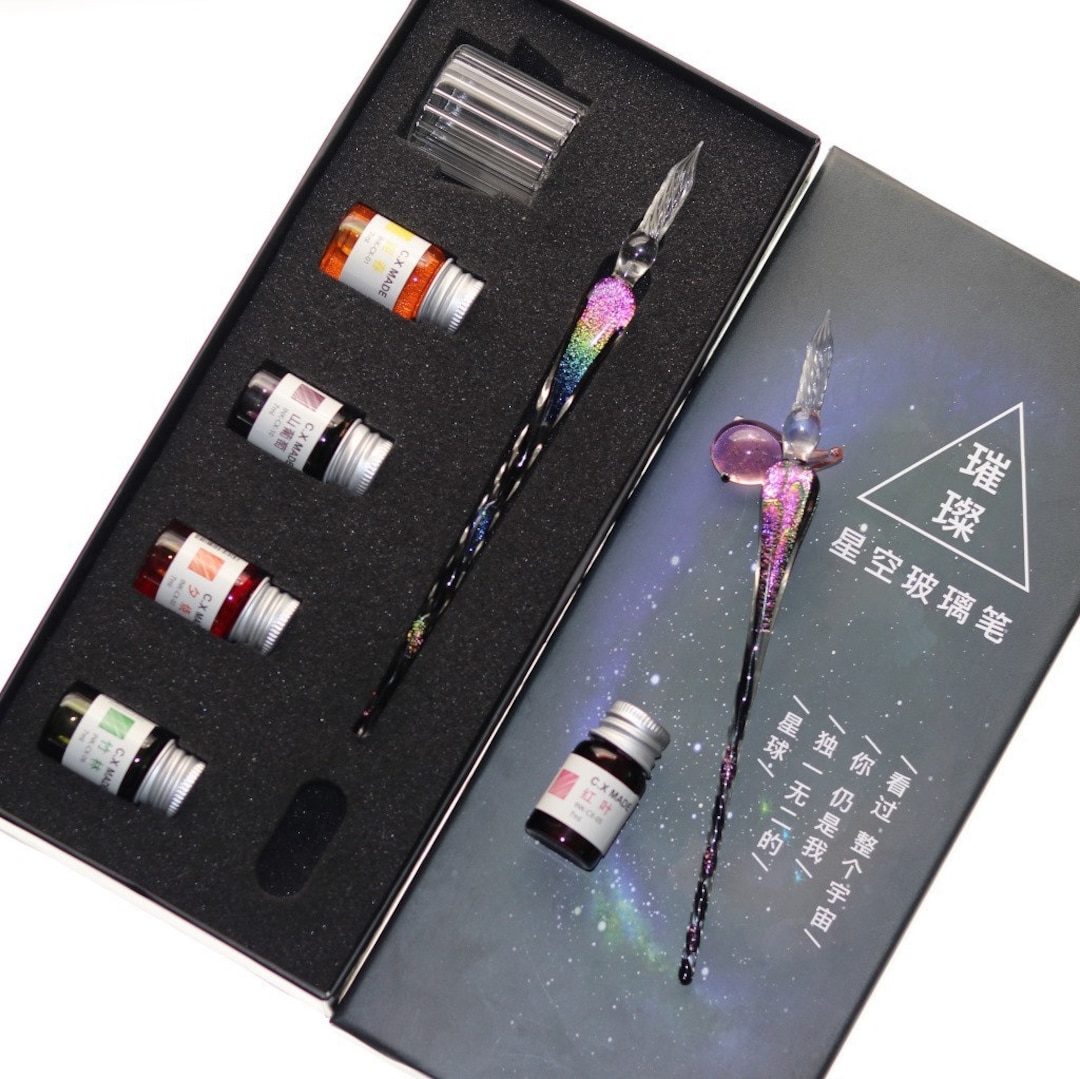 Glass Calligraphy Starry Pen Set, Glass Pen Gift Box Set, Gift for ...
