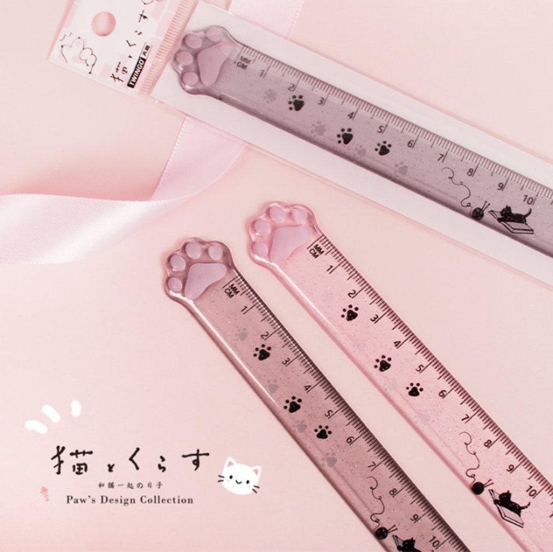 Cat Paw Ruler, Animal Ruler, Cute Ruler, Kawaii Stationery, Plastic ...
