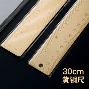 Brass Ruler, 30cm, Metal Ruler, Back to School Supplies, School ...