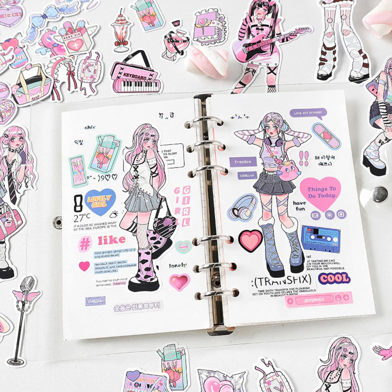 40pcs, Girl Stickers, Cute Girl, Fashion Boy, Planner Sticker, Kawaii ...