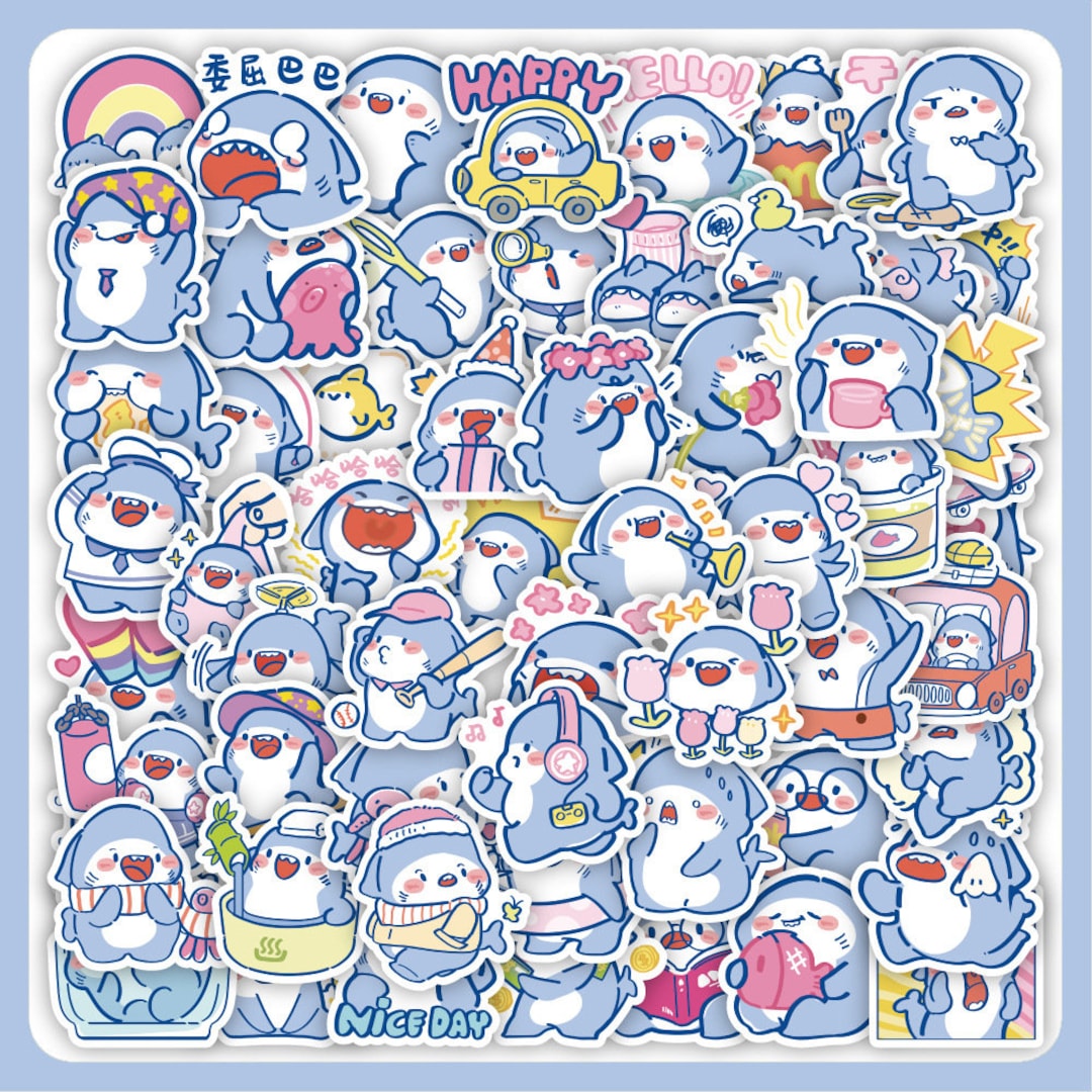 60pcs, Cute Shark Stickers, Suitcase Stickers, Cute Animal, Waterproof ...