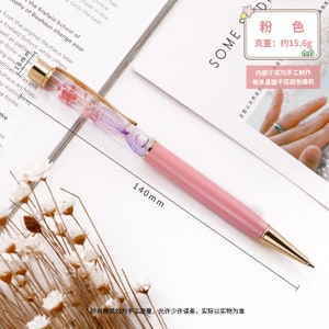 Floral Liquid Pen, Dried Flower Luxury Design, Flower Ballpoint Pen ...