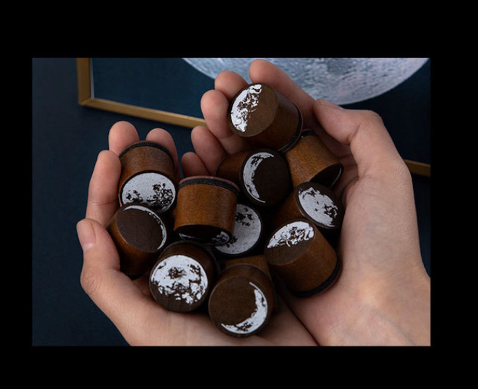 Moon Stamp Gift Stamp Life Stamp Wood Stamp Cute Stamp | Etsy