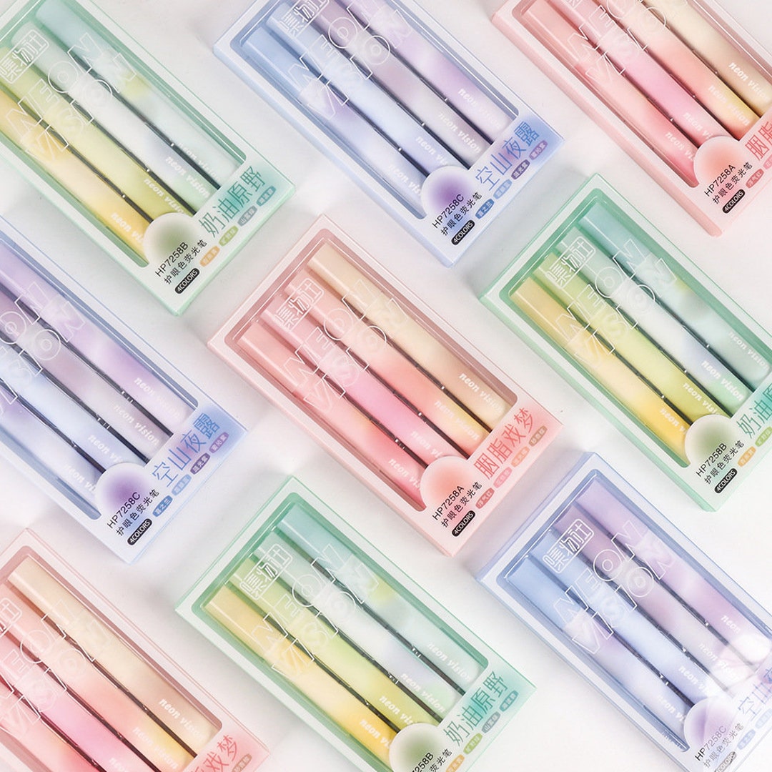 4pcs, Highlighter Pen, Kawaii Stationary, Back to School Supplies ...