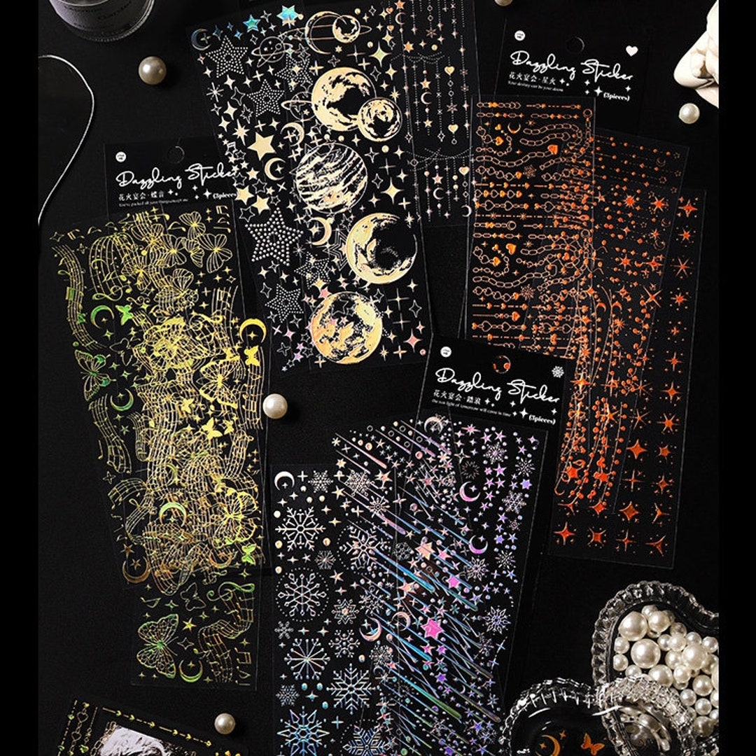 3 Sheets, Life Stickers, Life Decorations, Moon Stickers, PET Stickers ...