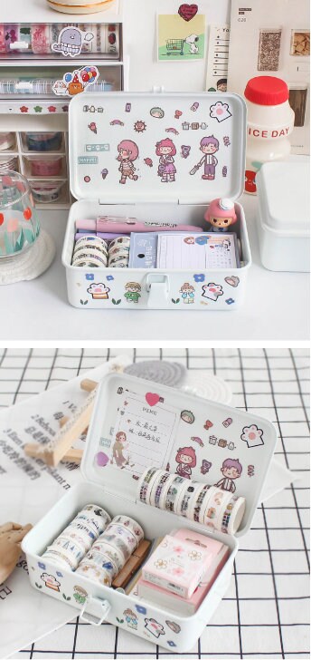 Ins Style White Box, Storage Box, Organiser Box, Containers, Stickers ...