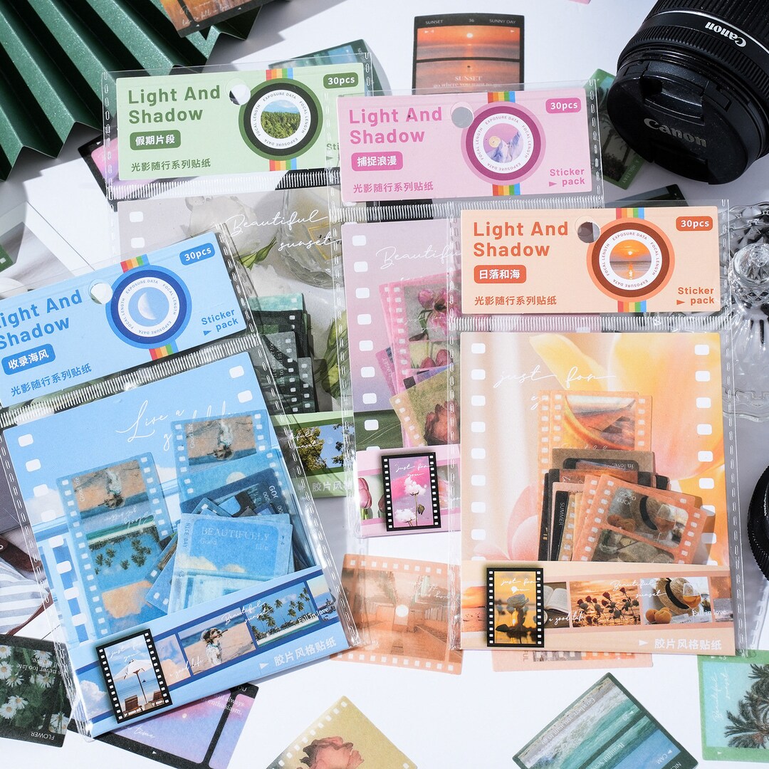 30pcs, Film Stickers Pack, Photographs Stickers, Flower,junk Journal ...
