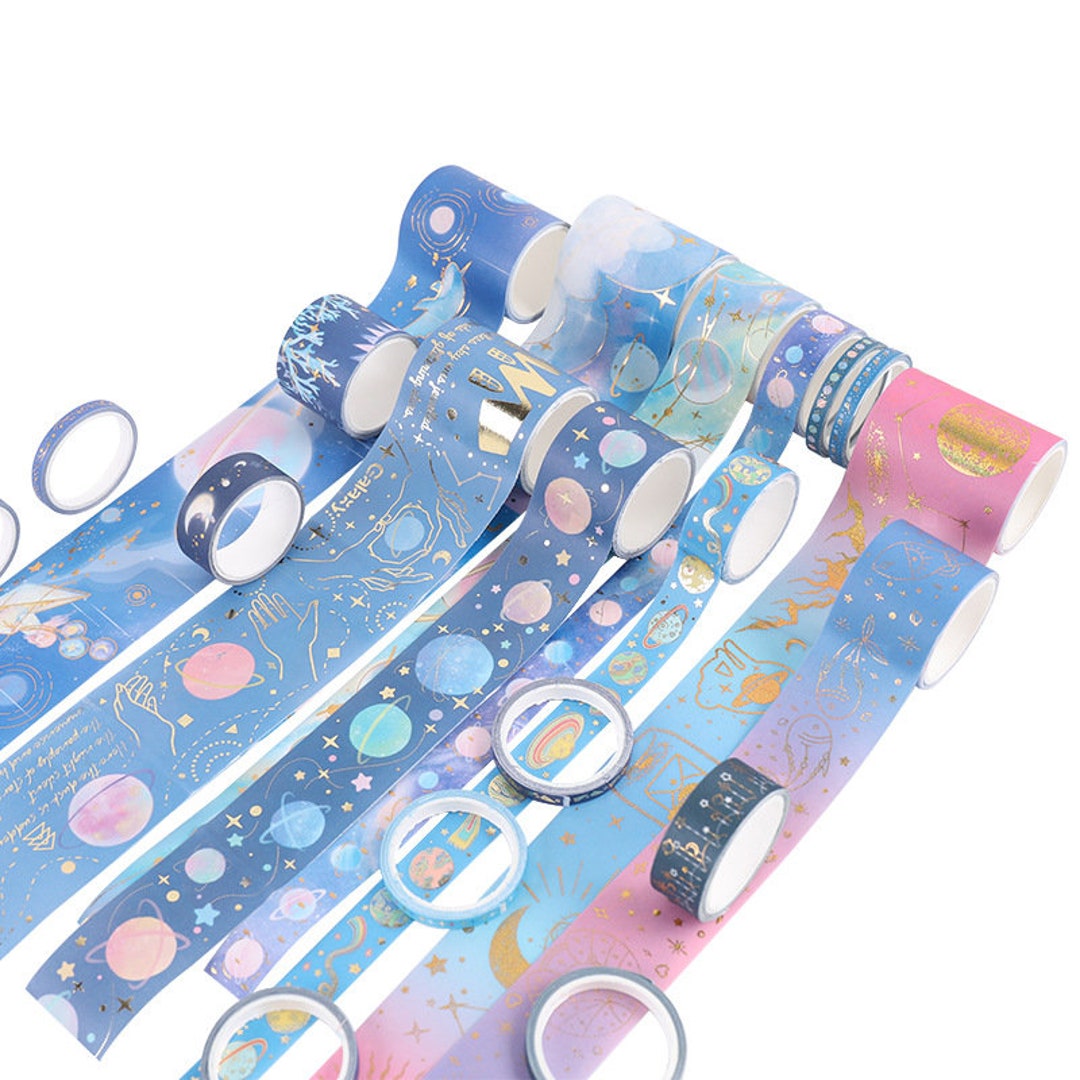 20 Rolls, Galaxy Washi Tape, Cosmic Washi Tape, Universe, Gold Foil ...