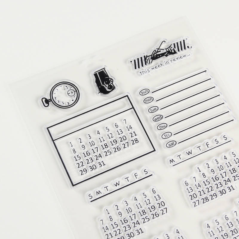 Calendar Stamp Date Stamp Week Clear Stamp Transparent | Etsy