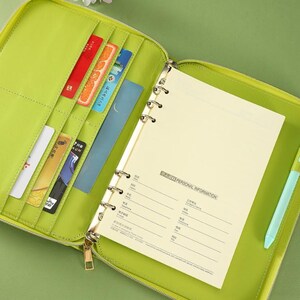 A5 Planner Binder, Planner Cover, Zipper Binder, PU Binder, 6 Ring ...