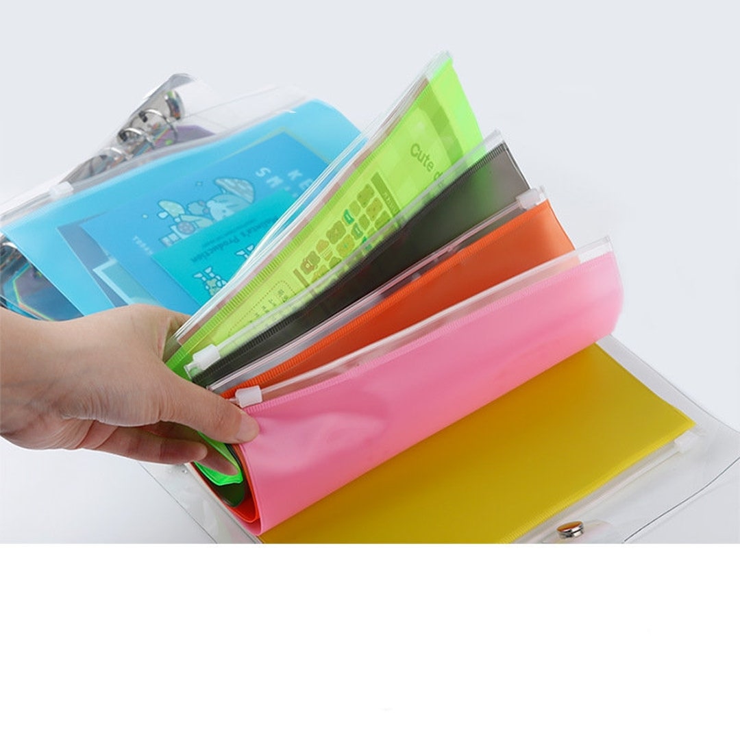 7pcs Set, A5/personal, 7 Different Colors, PVC Pouch, Zipper Pouch ...