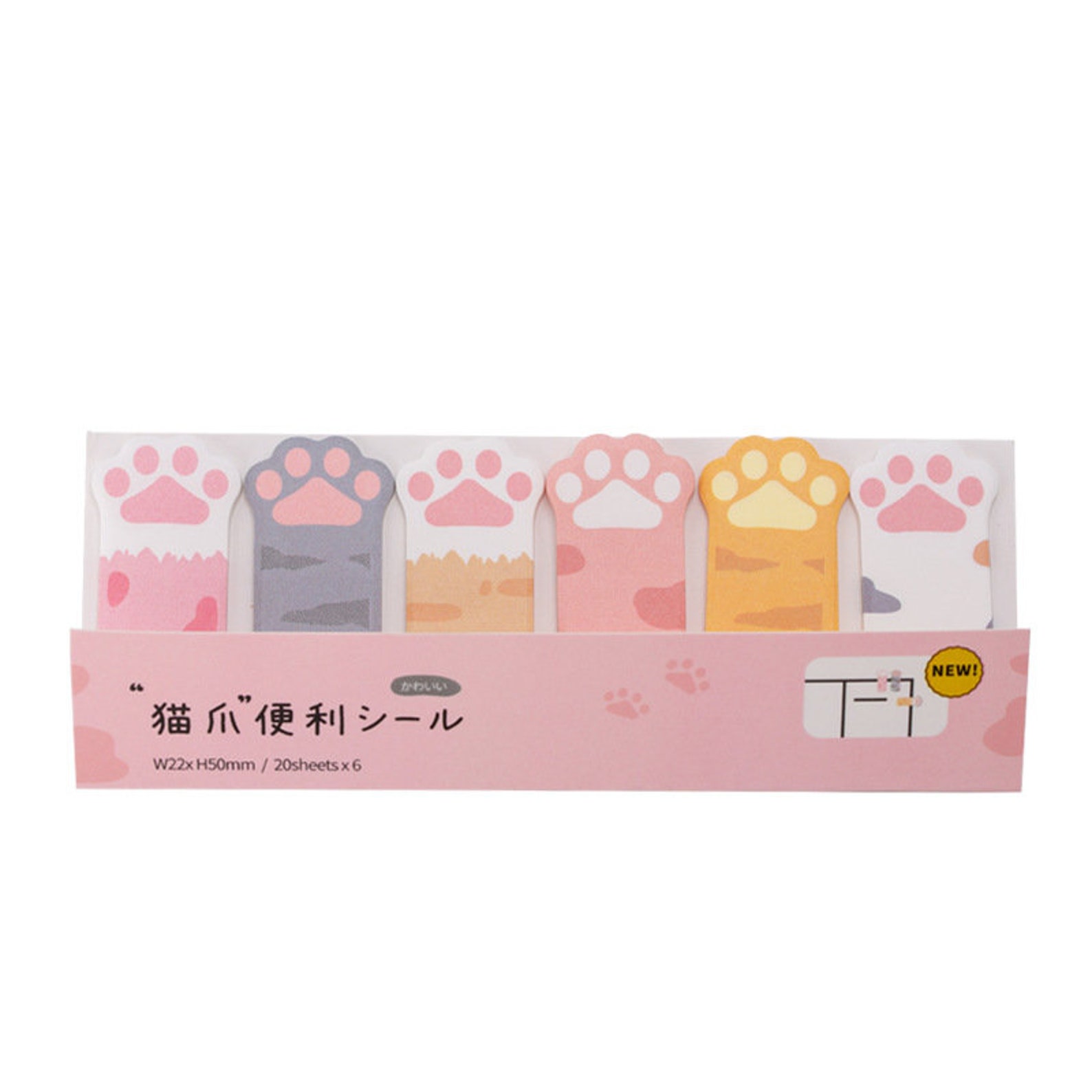 Cat Paw Sticky Notes, Planner Memo, to Do Sticky Notes, Kawaii Notepad ...