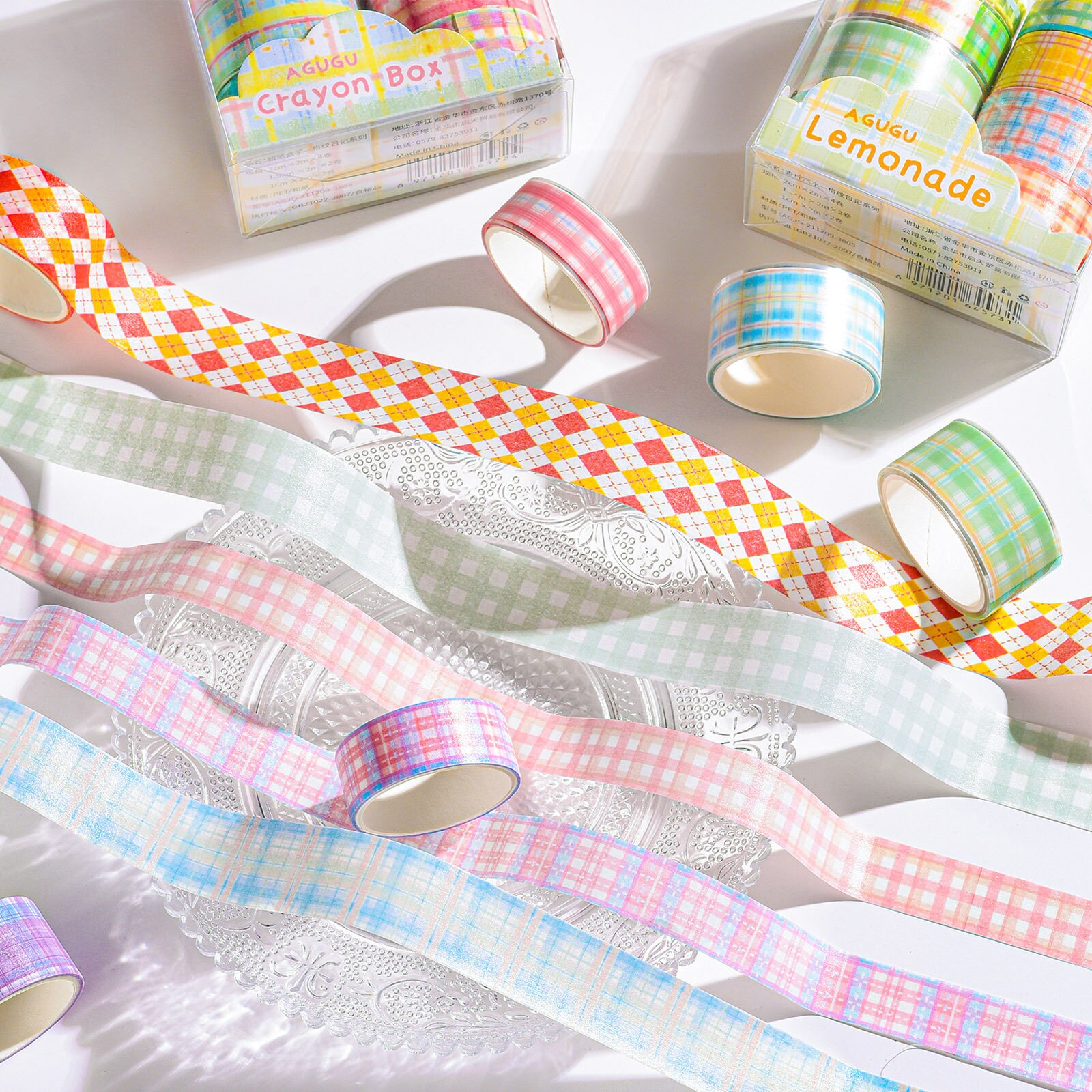 8 Rolls, Beautiful Tape, PVC Tape, Washi Tape, Grid, Ins Style, Masking ...
