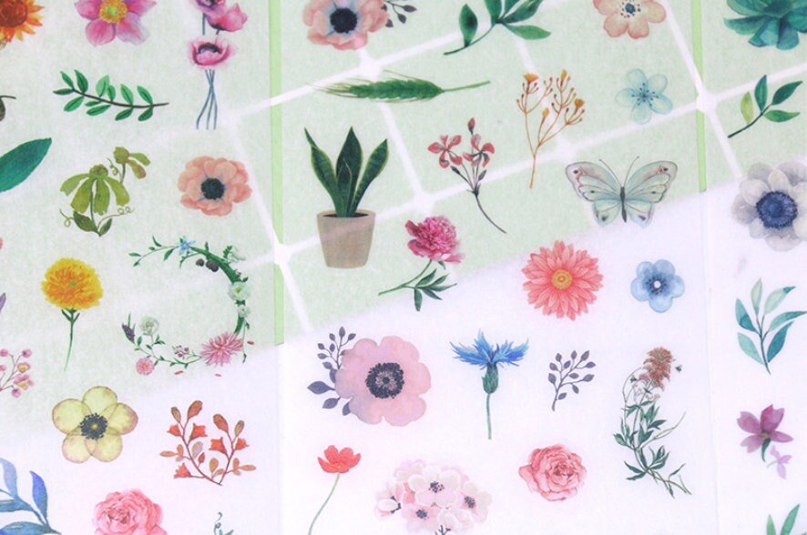 6 Bögen Blumen Sticker Pflanzen Sticker Planer Sticker - Etsy.de