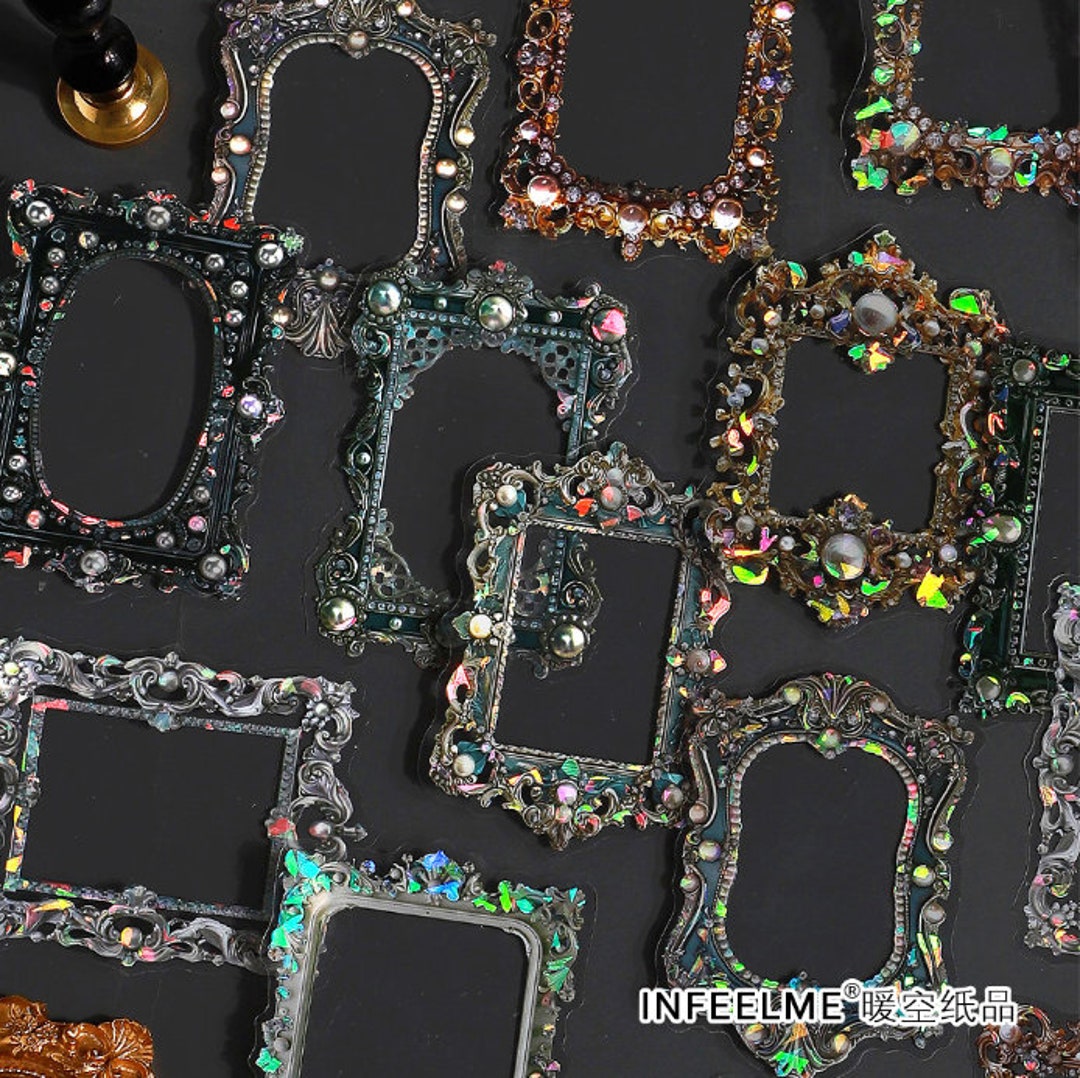 10 Sheets, Frame Stickers, PET Stickers, Planner Sticker, Scrapbook ...