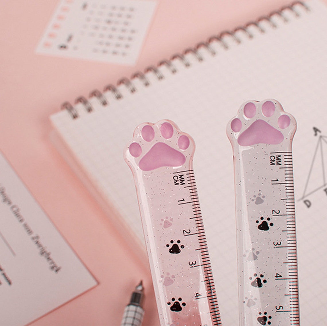 Cat Paw Ruler Animal Ruler Cute Ruler Kawaii Stationery - Etsy