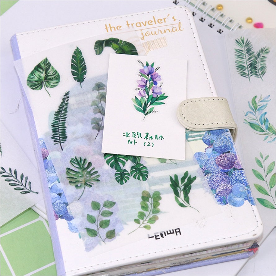 6 sheets leaves stickers Plant sticker green Planner | Etsy