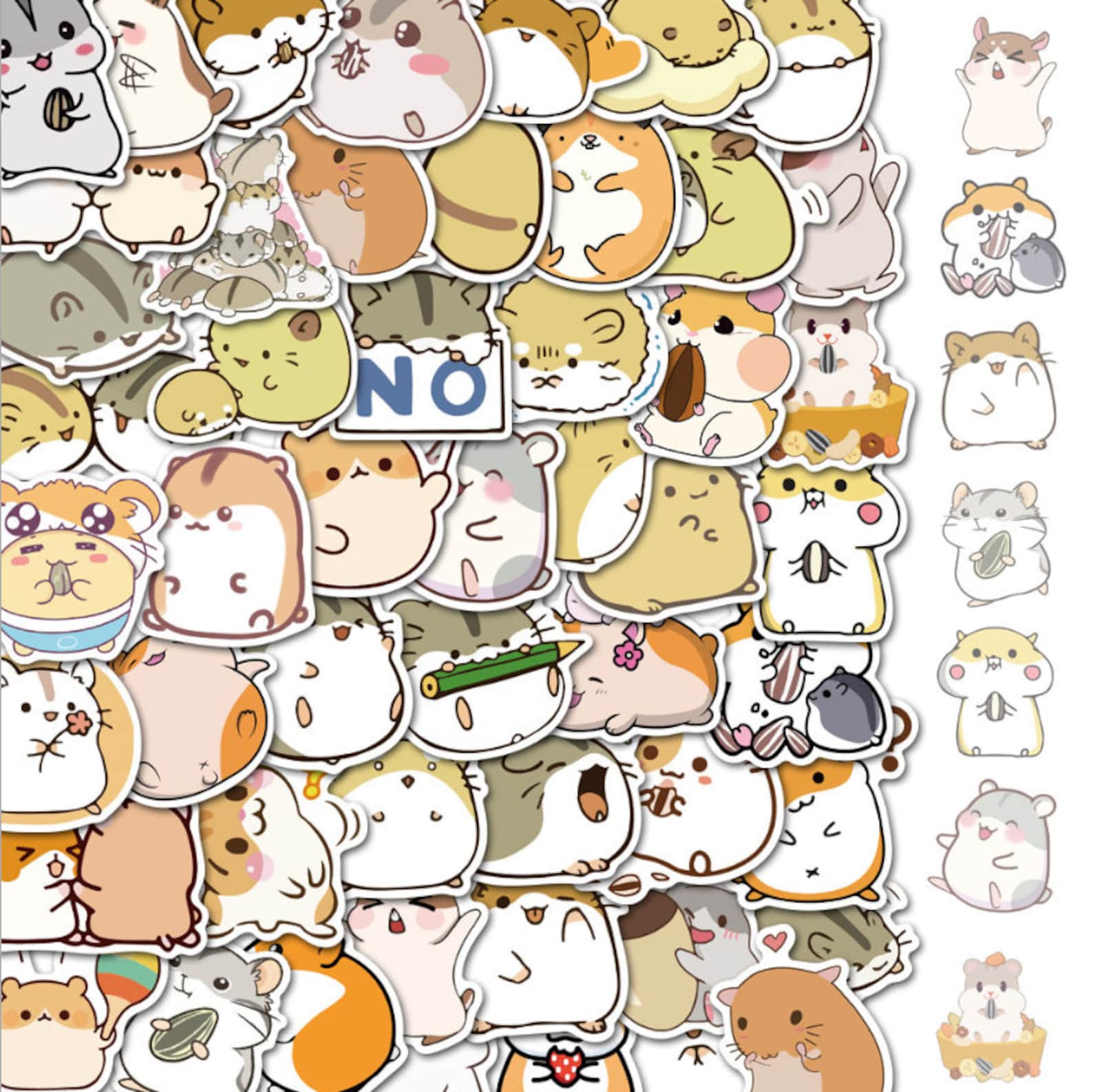 50pcs Hamster Stickers Animal Stickers Waterproof Sticker - Etsy