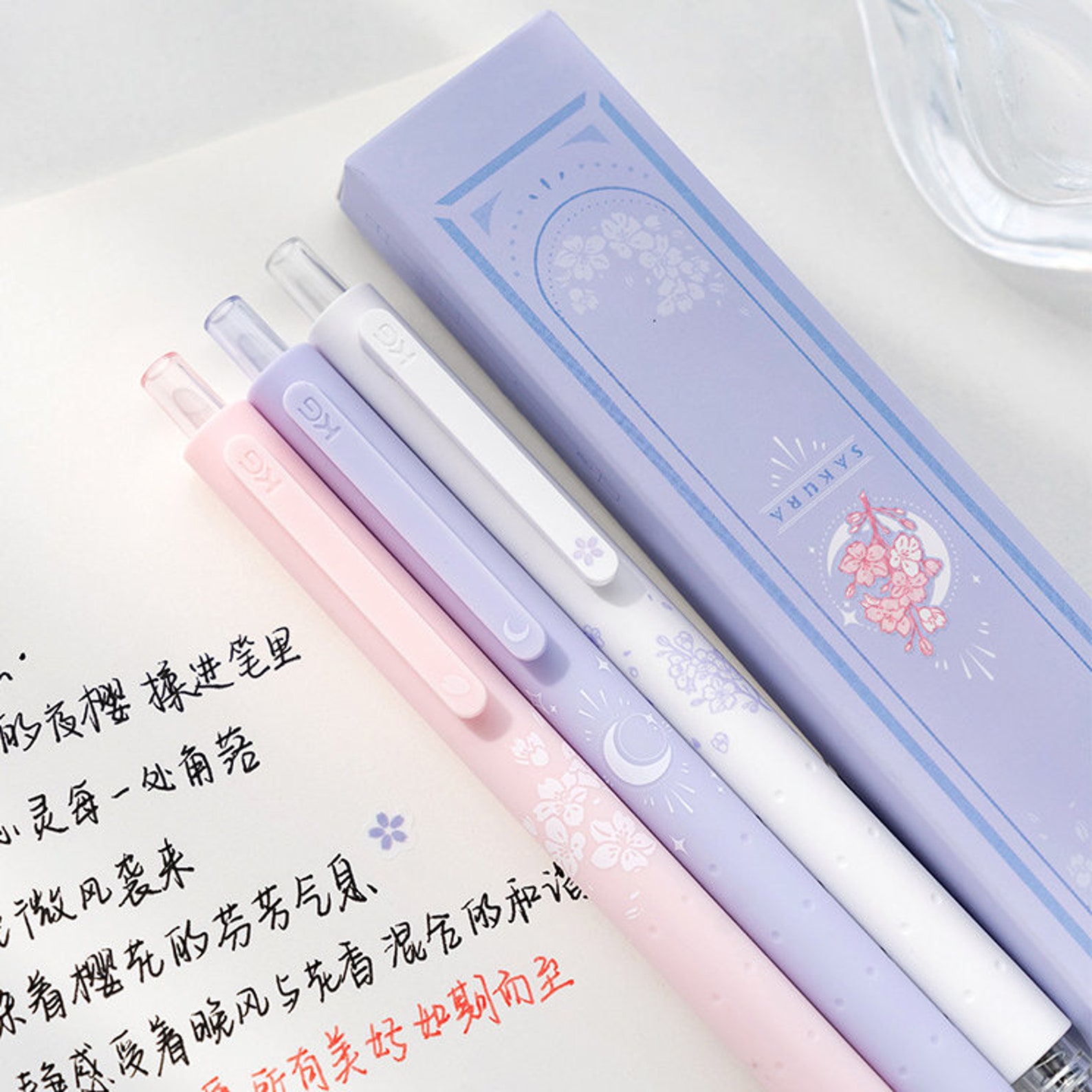 3pcs Set Gel Pen Planner Pens Sakura Pen Kawaii - Etsy