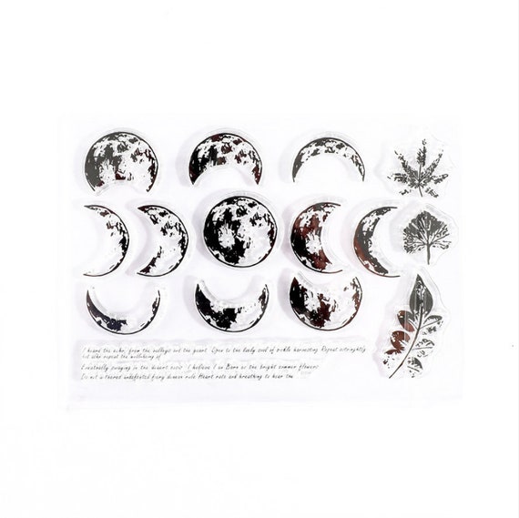 Clear stamp Moon Phases Stamp Clear Transparent Stamp Plant Stamp ...