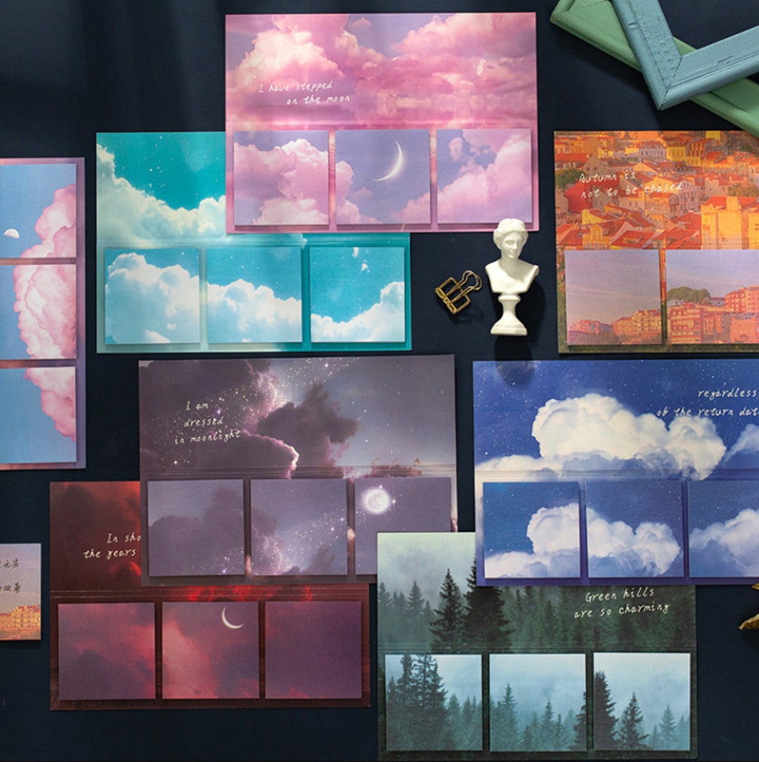 Clouds Sticky Notes, Trees Sticky Notes, Moon, Planner Memo, to Do ...