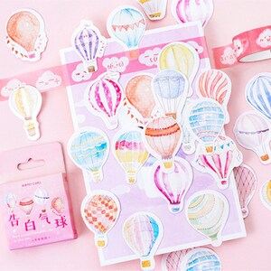 46pcs, Hot Balloons Stickers, Balloons Stickers, Colorful, Planner ...
