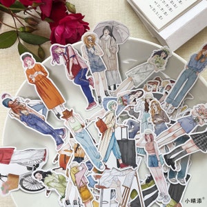 50pcs, Girl Stickers, Cute Sticker Bag, Sweet Girl, Sticker Flakes ...