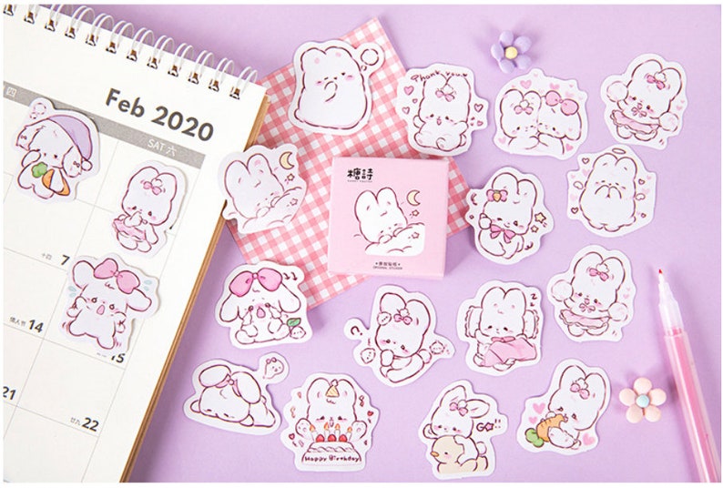 45pcs Rabbit Stickers Animal Stickers Sticker Flakes | Etsy
