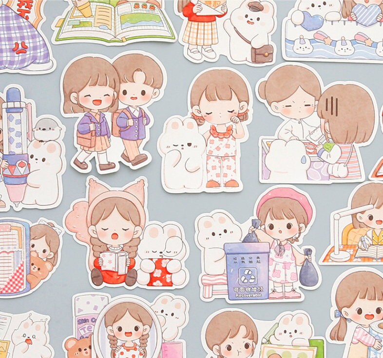 bear 100pcs cute girl junk journal paper scrapbook paper little girl ...