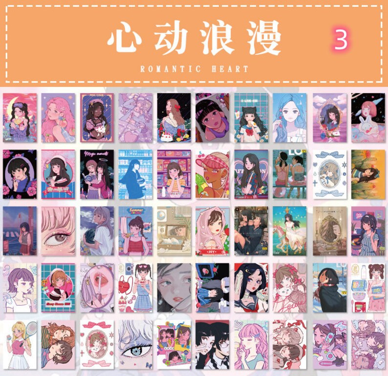 50pcs Girl Stickers Cute Stickers Photo Album Decoration - Etsy