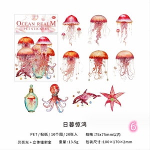 20pcs, Jellyfish Stickers, Jellyfish, Sea Stickers, Colorful Stickers ...