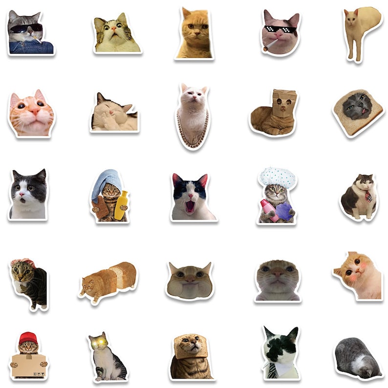 50pcs, Super Cute Cat, Suitcase Stickers, Waterproof Sticker, Luggage ...