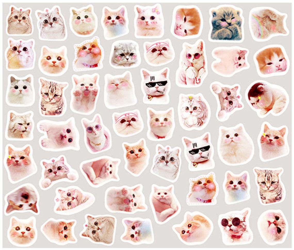 100pcs, Cat Stickers, Cute Cat Sticker, Sticker Flakes, Planner Sticker ...