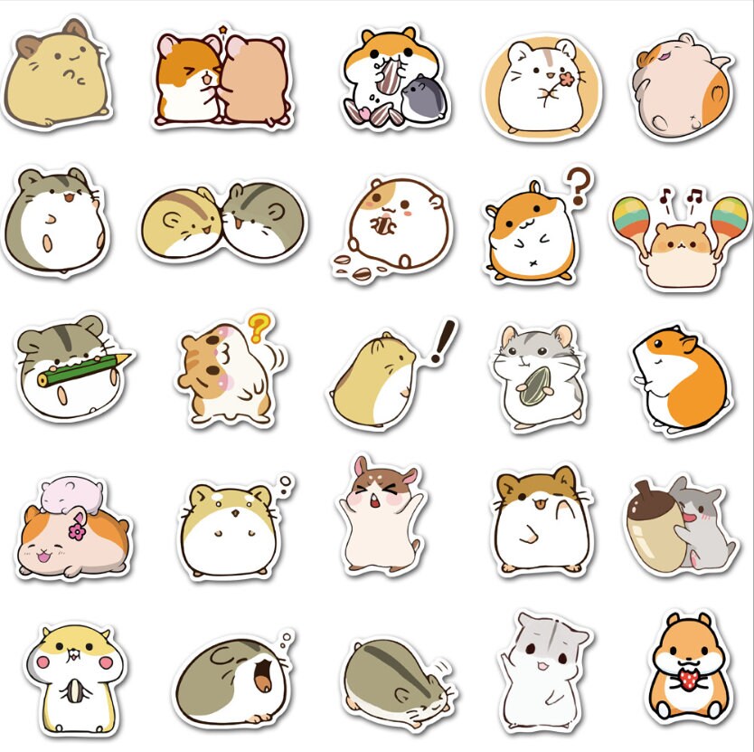 50pcs, Hamster Stickers, Animal Stickers, Waterproof Sticker, Cute ...