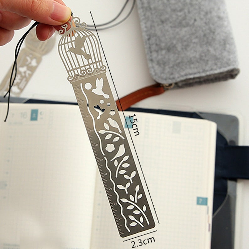 Planner Stencil Metal Bookmark Template Ruler Journal - Etsy