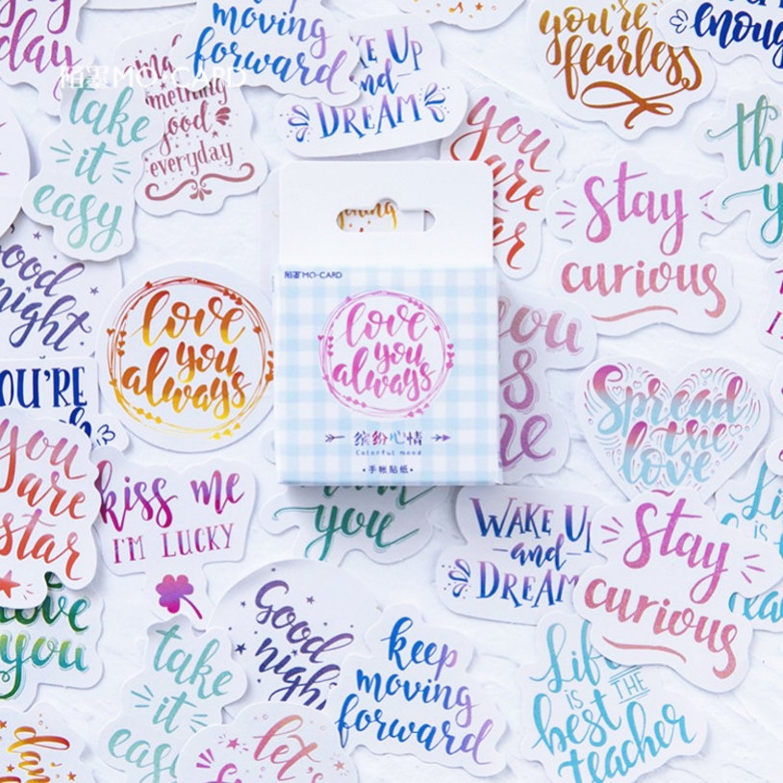 46pcs Calligraphy Stickers Words Stickers Colorful Sticker - Etsy