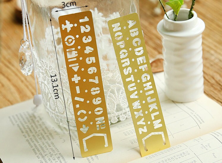 Number Stencil letter Stencil metal bookmark Bullet Journal | Etsy