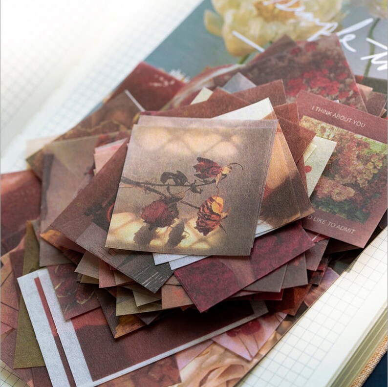 100pcs scenery stickers plant stickers photo album | Etsy