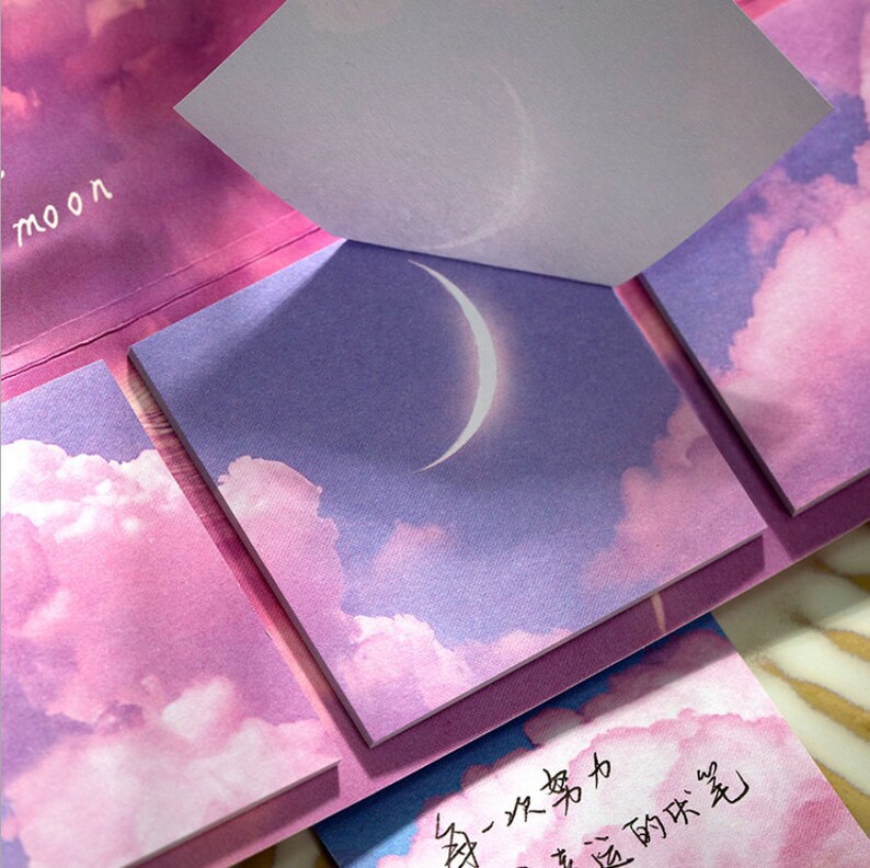 Clouds Sticky Notes Trees Sticky Notes Moon Planner Memo | Etsy