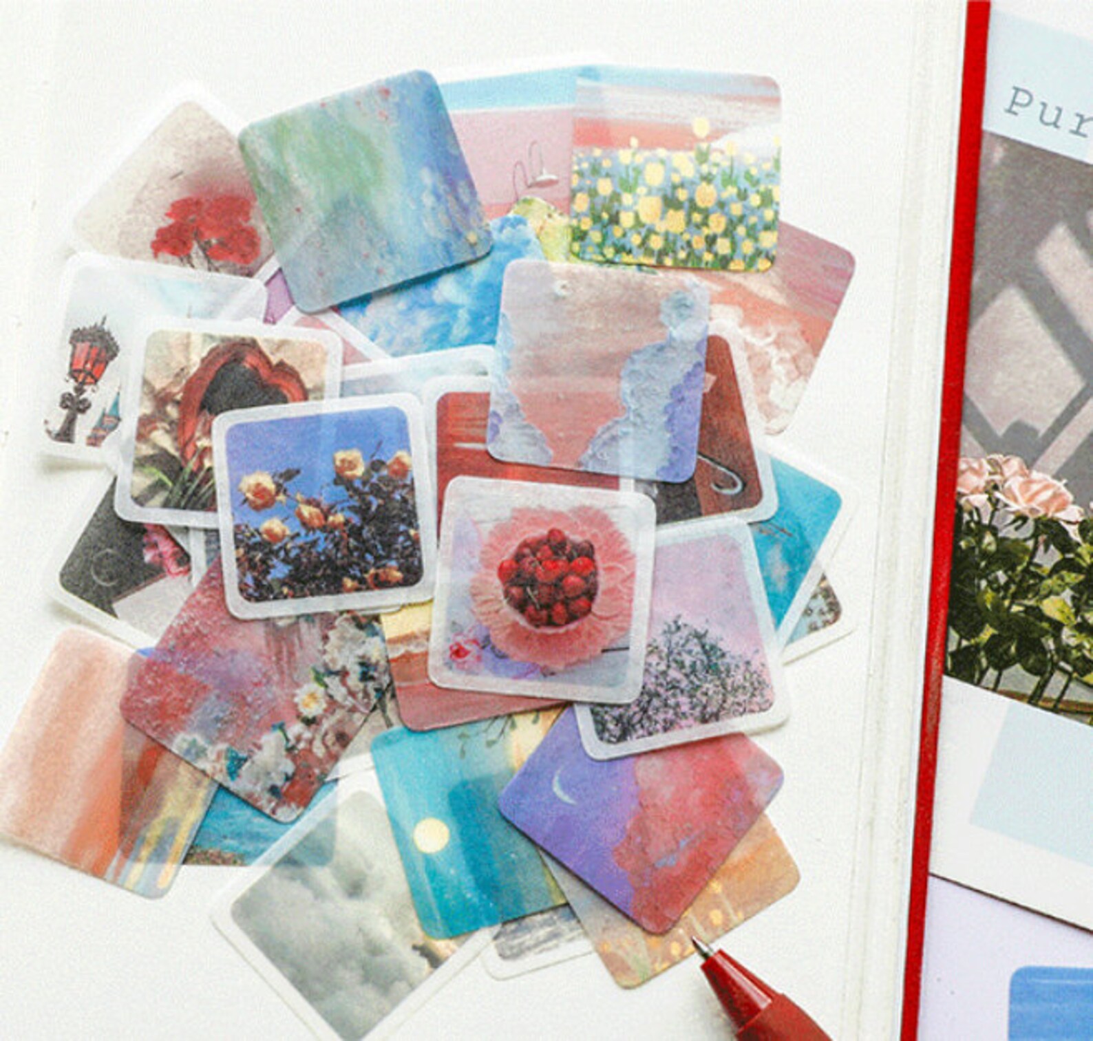 200pcs flowers stickers scenery stickers plants photo | Etsy