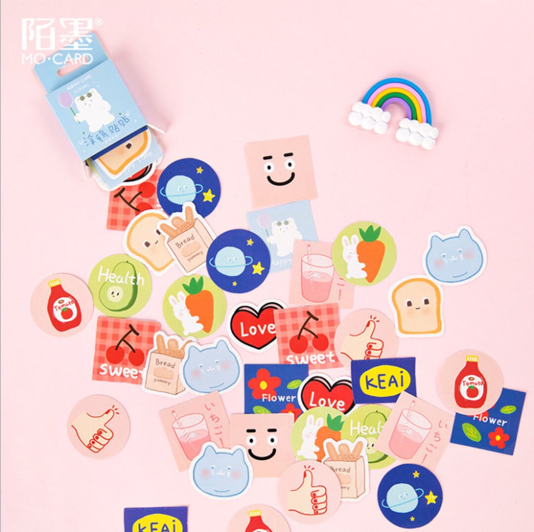 45pcs, Cute Stickers, Sticker Flakes, Planner Sticker, Kawaii ...