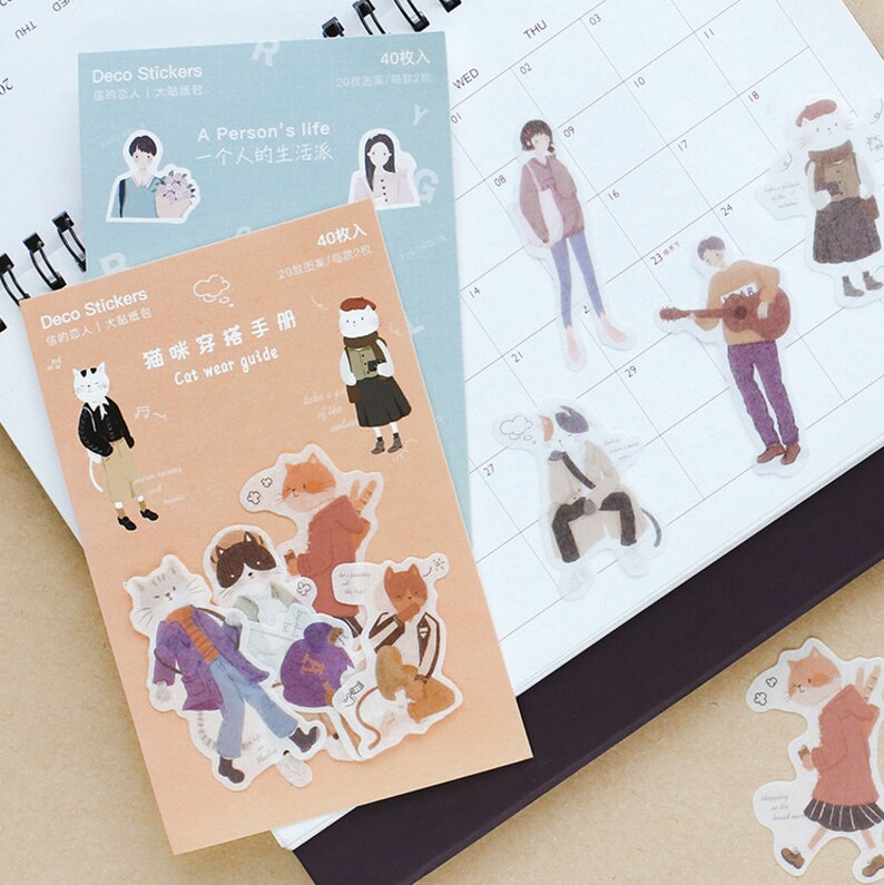 40pcs Fashion Girl Stickers Cute Girl Planner Sticker | Etsy