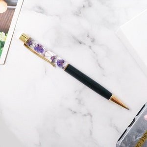Floral Liquid Pen, Dried Flower Luxury Design, Flower Ballpoint Pen ...