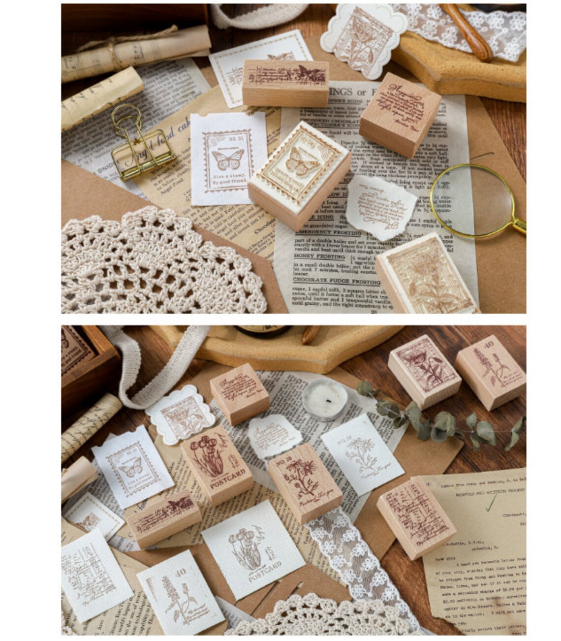 Plant stamp butterfly stamp gift stamp life stamp wood | Etsy