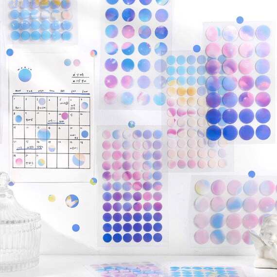 4 Sheets Circle Stickers Colorful Stickers Planner Sticker - Etsy