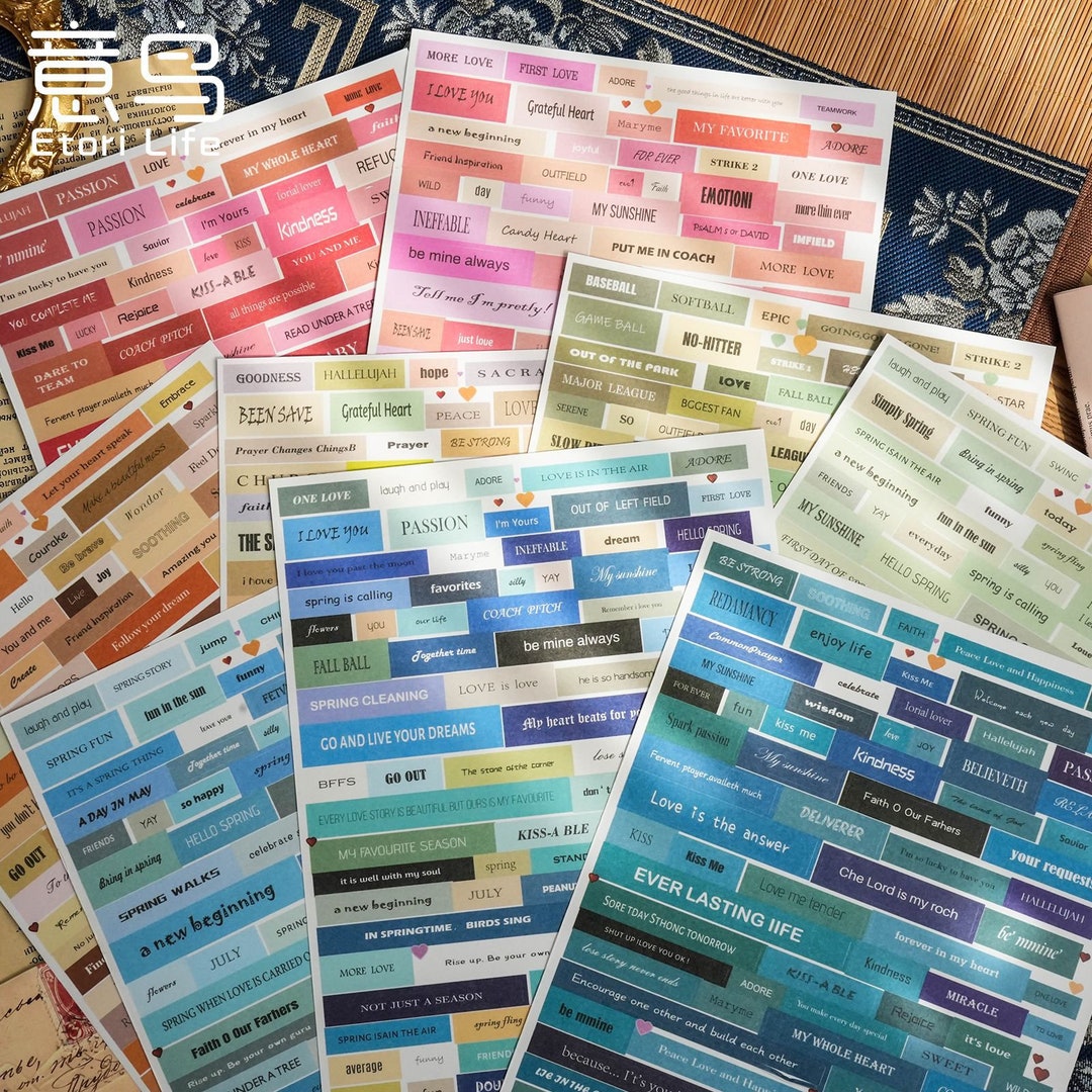 3 Sheets, English Stickers, Letters Stickers, Black Stickers, White ...