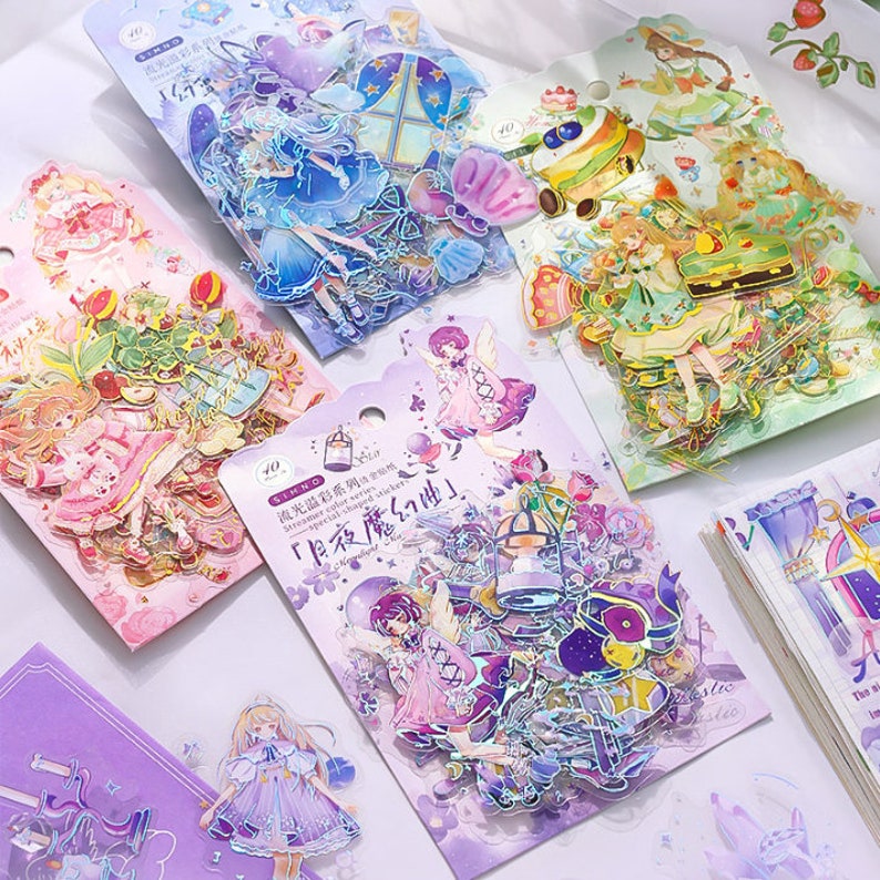 40pcs Cute Girl Stickers Flower Sticker Photo Album - Etsy
