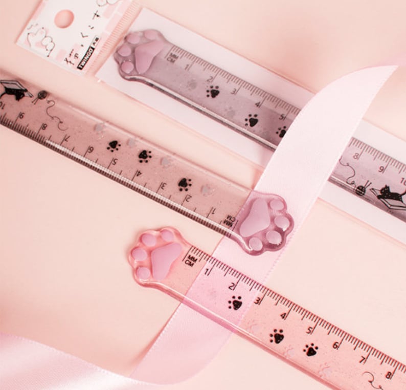 Cat Paw Ruler, Animal Ruler, Cute Ruler, Kawaii Stationery, Plastic ...