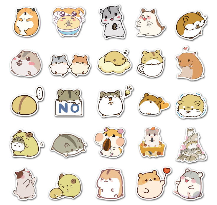 50pcs hamster stickers animal stickers waterproof sticker | Etsy